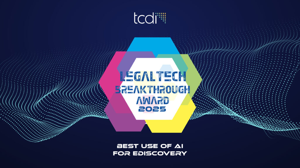 TCDI’s SMART Data Wins "Best Use of AI for eDiscovery" 2025